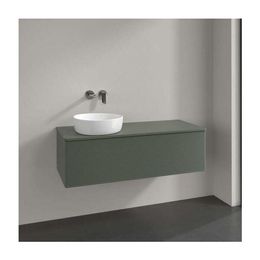 Villeroy & Boch Villeroy und Boch Antao Waschtisch-Unterschrank K33150HL 120x36x50cm, Hahnloch, Waschbeckenplattenfarbe Lack, leaf green matt lacquer