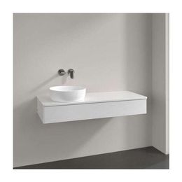Villeroy & Boch Villeroy und Boch Antao Waschtisch-Unterschrank K11150GF 120x19x50cm, Hahnloch, Waschbeckenplattenfarbe Lack, glossy white lacquer
