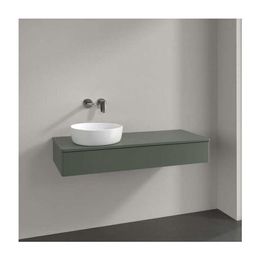 Villeroy & Boch Villeroy und Boch Antao Waschtisch-Unterschrank K11050HL 120x19x50cm, Hahnloch, Waschbeckenplattenfarbe Lack, leaf green matt lacquer