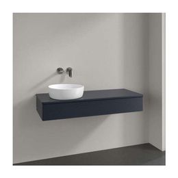 Villeroy & Boch Villeroy und Boch Antao Waschtisch-Unterschrank K11150HG 120x19x50cm, Hahnloch, Waschbeckenplattenfarbe Lack, midnight blue matt lacquer