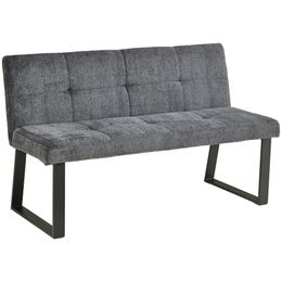 Mid.you Sitzbank, Dunkelgrau, Metall, Textil, 3-Sitzer, 140x82x44 cm, Esszimmer, B&auml;nke, Sitzb&auml;nke