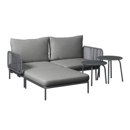 Ambia Garden Loungegarnitur, Anthrazit, Grau, Metall, Textil, F&uuml;llung: Schaumstoff,Polyester, L-Form, einzeln stellbar, 186x173.5 cm, UV-best&auml;ndig, Loungem&ouml;bel, Gartenlounge-Sets