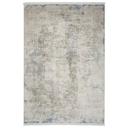 Dieter Knoll Collection Dieter Knoll Vintage-Teppich Peresphone blau, Blau, Textil, Naturmaterialien, Abstraktes, rechteckig, 160x230 cm, leicht zusammenrollbar, Teppiche & B&ouml;den, Teppiche, Vintage-Teppiche