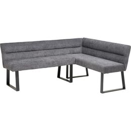 Mid.you Eckbank, Dunkelgrau, Metall, Textil, 5-Sitzer, L-Form, 190x150 cm, Esszimmer, B&auml;nke, Eckb&auml;nke