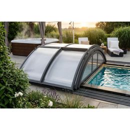 Pool&uuml;berdachung "Ad&egrave;le" aus Aluminium, ca. 10,37 x 5,47 x 1,30 m
