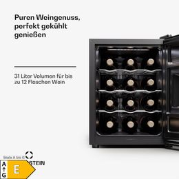 Klarstein Silent Vino 12 Uno Weink&uuml;hlschrank 31 L / 12 Fl 5-18 &deg;C Touch