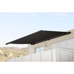 MCW Elektrische Kassettenmarkise H124, Markise Vollkassette 5x3m ~ Acryl anthrazit, Rahmen anthrazit