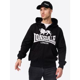 Lonsdale Herren Kapuzensweatjacke mit Rei&szlig;verschluss schmale Passform KRAFTY