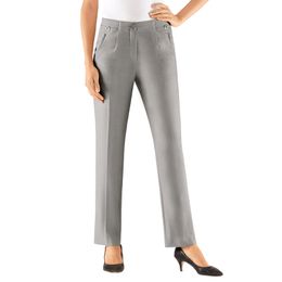 COME ON Damen B&uuml;gelfaltenhose mit Rei&szlig;verschluss-Taschen, grau-meliert, Gr&ouml;&szlig;e 38