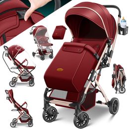 Kidiz&reg; Kinderwagen Kinderbuggy klappbar Liegebuggy Sportwagen Faltbar 360&deg; R&auml;der 5-Punkt Gurt Inkl. Fu&szlig;sack, Getr&auml;nkehalter, Regenabdeckung & Moskitonetz verstellbare R&uuml;ckenlehne & Sonnenverdeck