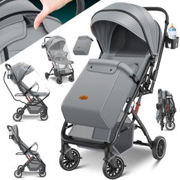 Kidiz&reg; Kinderwagen Kinderbuggy klappbar Liegebuggy Sportwagen Faltbar 360&deg; R&auml;der 5-Punkt Gurt Inkl. Fu&szlig;sack, Getr&auml;nkehalter, Regenabdeckung & Moskitonetz verstellbare R&uuml;ckenlehne & Sonnenverdeck