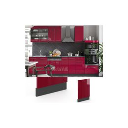 VICCO Geschirrsp&uuml;lerfront 45 cm Bordeaux Hochglanz K&uuml;chenschrank Blende K&uuml;chenzeile Fame-Line