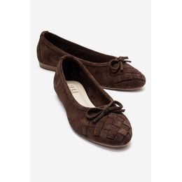 Nopos Leder Cap-Toe Ballerina