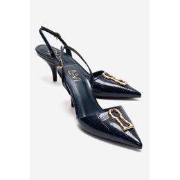 Yvella Schnalle Spitzer Zehenbereich Stiletto Pumps