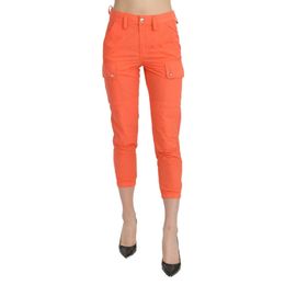 Cycle Baumwolle Orange Hohe Taille Skinny Cropped Hose