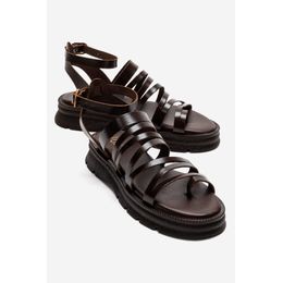 Pelsa Leder Multi-Riemen-Sandale