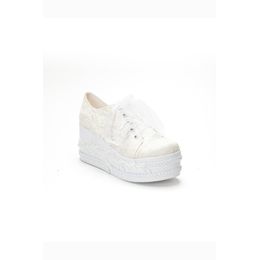 Valencia Schn&uuml;r-Plateau Braut-Sneaker