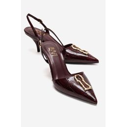 Yvella Schnalle Spitzer Zehenbereich Stiletto Pumps