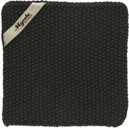IB Laursen Topflappen Mynte gestrickt 22 x 22 cm, Pure Black skandinavische Deko Online Shop