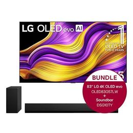 Schwarz LG 83&Prime; OLED evo AI G4 4K Smart TV + 3.1 Kanal TV Soundbar DSG10TY mit Dolby Atmos OLED83G57LW.DSG10TY
