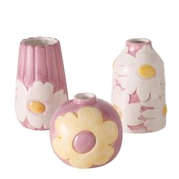 Boltze Vase Flores, 3er Set Orange, Pink, Wei&szlig;, 12 cm skandinavische Deko Online Shop