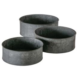 Boltze Metall &Uuml;bertopf Bionda flach, 3er Set &Oslash; 24/28/30, H&ouml;he 9/10/11 cm skandinavische Deko Online Shop