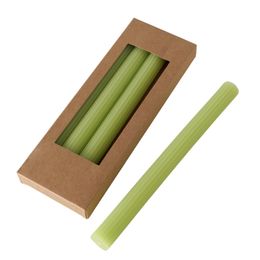 Boltze Stabkerze Classic 4er 24 cm, &Oslash; 2,3 cm, Gr&uuml;n skandinavische Deko Online Shop