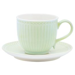GreenGate Tasse & Untertasse Alice pale green skandinavische Deko Online Shop