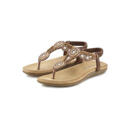 Vivance Zehentrenner bronzefarben Gr. 41 f&uuml;r Damen. Mit Glitzerdetails
