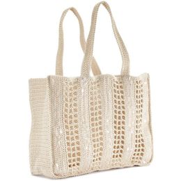 Vivance Shopper 'Strandtasche' beige Gr. f&uuml;r Damen. Mit Pailletten