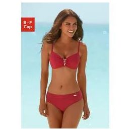 B&uuml;gel-Bikini Lascana, Damen, Gr. 42, Cup B, rot, Polyamid, unifarben, Bikini-Sets B&uuml;gel-Bikini, mit Pailletten-Verzierung, Topseller