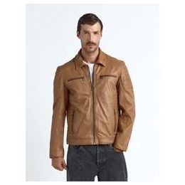 Lederjacke Maze "William", Herren, Gr. S, braun (cognac), Obermaterial: 100% Lammleder. Futter: 100% Baumwolle. &Auml;rmelfutter: 100% Polyester, ohne B&uuml;ndchen, Jacken