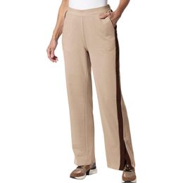 Damen Sweathose mit Galonstreifen beige-schoko, Gr&ouml;&szlig;e 24