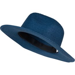 Sonnenhut styleBREAKER "Panama Strohhut - Knautschhut", Damen, blau (dunkelblau), Obermaterial: 100% Papierstroh PAS., Modisch, H&uuml;te