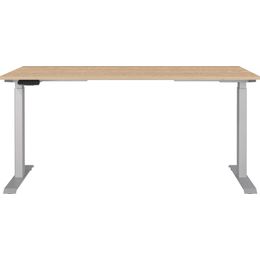 Schreibtisch Germania "Jet", lindberg, eiche, nachbildung, silber, silber, lindberg, eiche, nachbildung, B:160cm H:72cm T:80cm, Tische, Schreibtisch