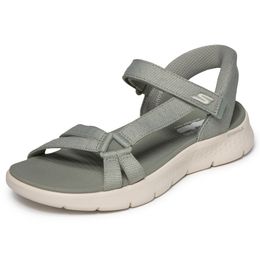 Sandale Skechers "GO WALK FLEX SANDAL-ILLUMINATE", Damen, Gr. 36, sage, oliv, Textil, Strukturmuster, Schuhe Sandale, Sandalette, Trekking Sandale mit Gogo Mat Fu&szlig;bett