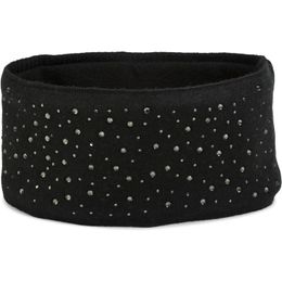Stirnband styleBREAKER "Feinstrick Stirnband mit Strass", Damen, schwarz, Obermaterial: 100% Viskose CV., Modisch, M&uuml;tzen Stirnband
