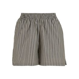 Shorts Urban Classics "Urban Classics Damen Ladies Striped Shorts", Damen, Gr. S, US-Gr&ouml;&szlig;en, olive, wei&szlig;, 60% Baumwolle, 40% Polyester, unifarben, relaxed fit, Hosen Shorts