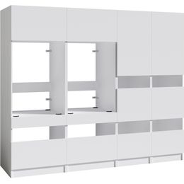 Mehrzweckschrank-Set BASIC BY BALCULINA "Washhome B/T/H 236x68x200 cm", wei&szlig;, B:236cm H:200cm T:68cm, FSC-zertifizierter Holzwerkstoff, Kastenm&ouml;bel-Sets, Breite 236cm, h&ouml;henverstellbare Metallf&uuml;&szlig;e