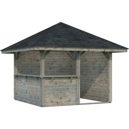 Holzpavillon Palmako "Bianca 8,3 m&sup2; Set 3", grau, B/H/T: 384cm x 323cm x 384cm, Pavillons, BxTxH: 300x300x323 cm