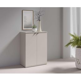 Kommode Home Affaire "THALIANA Sideboard mit 2 T&uuml;ren, modernes Design, Breite 60 cm", cashmere beige, B:60cm H:83,5cm T:35cm, FSC-zertifizierter Holzwerkstoff, Spanplatte, Sideboards, Kommode, Schrank in 3 Farben erh&auml;ltlich, schwarze Metallgriffe, viel Stauraum