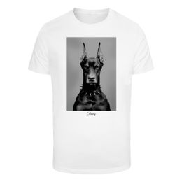 T-Shirt MisterTee "MisterTee Herren Dawg Tee", Damen, Gr. L, wei&szlig;, 100% Baumwolle, bedruckt, normal, Rundhals, Shirts T-Shirt