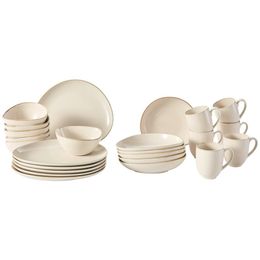 Novel Kombiservice Aqua Sabbia, Beige, Keramik, 24-teilig, Uni, 440 ml,400 ml, Lfgb, lebensmittelecht, Essen & Trinken, Geschirr, Geschirr-Sets, Kombiservice
