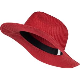 Sonnenhut styleBREAKER "Panama Strohhut - Knautschhut", Damen, rot, Obermaterial: 100% Papierstroh PAS., Modisch, H&uuml;te
