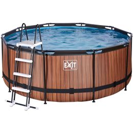 Framepool EXIT "inkl. Sicherheitsleiter", braun, H:122cm &Oslash;:360cm, Schwimmbecken, &Oslash;xH: 360x122 cm, mit Kartuschenfilter-Pumpe & Filterkartusche