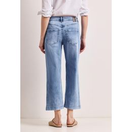 Loose-fit-Jeans Street One, Damen, Gr. 27, L&auml;nge 26, light blau wash, Jeans, 63% Baumwolle, 25% Polyester, 10% Viskose, 2% Elasthan, unifarben, 7/8-L&auml;nge, Jeans, High Waist
