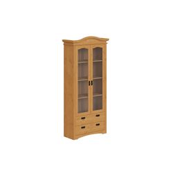 Vitrine OTTO HOME "Konrad", beige (natur), B:94cm H:208cm T:39cm, Massivholz, Schr&auml;nke, Vitrine, aus massiver Kiefer, mit Glaseins&auml;tzen, B/T: 94/208 cm