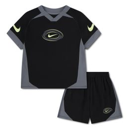 T-Shirt & Shorts Nike Sportswear "NKB B NK DF SWOOSH LOVE SHORT", M&auml;dchen, Gr. 104, schwarz, Obermaterial: 100% Polyester, KOB Set-Artikel, f&uuml;r Kinder, f&uuml;r sportliche Aktivit&auml;ten, sportlicher Stil