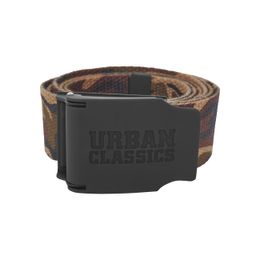 H&uuml;ftg&uuml;rtel Urban Classics "Urban Classics Unisex Woven Belt Rubbered Touch UC", Damen, Gr. 120cm, wood camo, 100% Polyester, G&uuml;rtel H&uuml;ftg&uuml;rtel