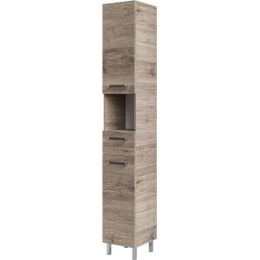 Hochschrank SAPHIR "mit 2 Einlegeb&ouml;den und inkl. T&uuml;rd&auml;mpfer", sanremo eiche terra quer nachbildung, B:30cm H:195,5cm T:33cm, Holzwerkstoff, Schr&auml;nke, Hochschrank